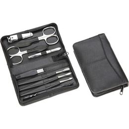 Hans Kniebes Sonnenschein Manicure-Etuis Manicure-Etui, Nappa-Schafleder schwarz,vernickelt