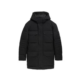 Tom Tailor Herren Wasserabweisender Daunen Parka, schwarz, Uni, Gr. XXL