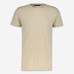 TK Maxx Beigefarbenes T-Shirt mit gesticktem Logo