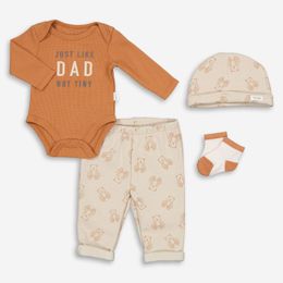 TK Maxx 4-teiliges braunes Babyset mit Teddymuster