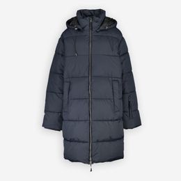 TK Maxx Dunkelblaue lange Pufferjacke mit Kapuze