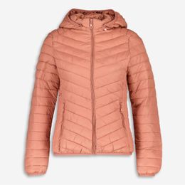 TK Maxx Altrosafarbene gesteppte Jacke mit Kapuze