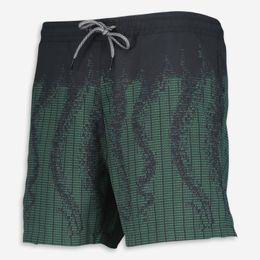 TK Maxx Schwarze Badeshorts mit grünem Logomuster