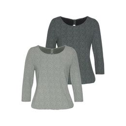 Lascana 3/4-Arm-Shirt mehrfarbig Gr. 32/34 für Damen. Mit Rundhals. Nachhaltig.