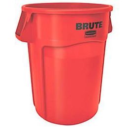 Abfallbehälter Rubbermaid Brute, 166,5 l, rund, UV-Blocker, L 612 x B 717 x H 796 mm, Polyethylen, rot