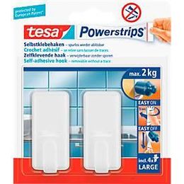 Tesa Powerstrips Haken Large, eckig, weiß