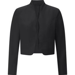 CR&Eacute;ATION L Damen Bolerojacke mit Wellenabschluss, Stehkragen schwarz Gr&ouml;&szlig;e 54