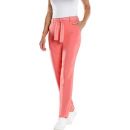 Damen Hose mit Bindeg&uuml;rtel grapefruit, Gr&ouml;&szlig;e 28