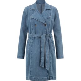 Damen Trenchcoat mit Bindeg&uuml;rtel blue-bleached, Gr&ouml;&szlig;e 56