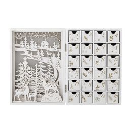 Bloomingville Elimar Adventskalender mit Licht, L20xH29xB10 cm