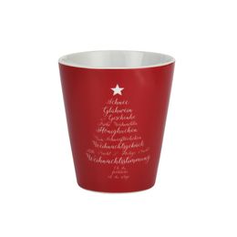 Krasilnikoff Happy Mug Becher Christmas Words, rot