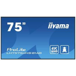 iiyama ProLite LH7575UHS-B1AG Digital Signage Display EEK: G (A - G) 190.5 cm (75 Zoll) 3840 x 2160 Pixel 24/7 Anti-Einbrenn-Funktion, Media Playback-Funktion,