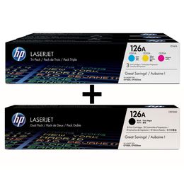 HP Original 126A Toner 5er Set - schwarz (2), cyan, magenta, gelb