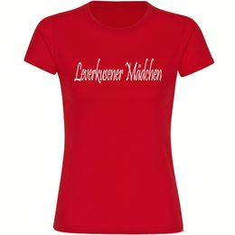 multifanshop Damen T-Shirt - Leverkusen - Leverkusener Mädchen - Druck weiß - Frauen