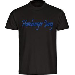 multifanshop Kinder T-Shirt - Hamburg - Hamburger Jung - Druck blau - Kind