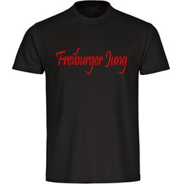 multifanshop® Herren T-Shirt - Freiburg - Freiburger Jung - Druck rot