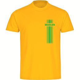 multifanshop Kinder T-Shirt - Brasilien - Streifen - Druck grün - Kind