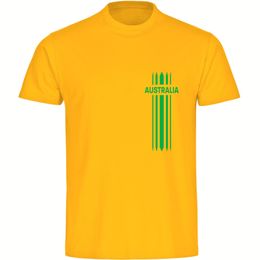 multifanshop® Herren T-Shirt - Australia - Streifen - Druck grün