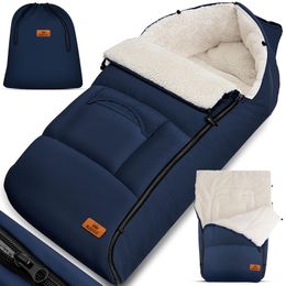 Kidiz® Babyfußsack Baby Fußsack Winterfußsack Babyschale mit Reißverschluss Kuschelsack Babydecke Kinderwagen waschbar verschließbarer Kopfteil ,Tasche, passend für alle Kinderwagen