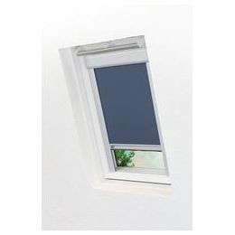 Lysel - Qualitätsdachfensterrollo abdunkelnd dunkelblau Rollo geeignet für Velux Dachfenster U 04, 7, 804, U34, UK34, 834, UK35, (B x H) 117.30cm x 74cm in blau/dunkelblau