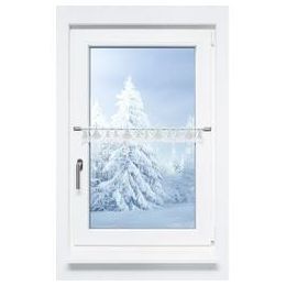 Scheibengardine Plauener Spitze - Winterstille " (Bx H) 96cm * 19cm" weiß/Weiß-Grün