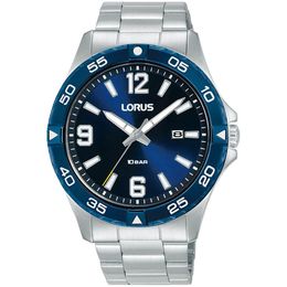 Quarzuhr Lorus "Sports" Armbanduhren silberfarben Herren Armbanduhr, Herrenuhr, Edelstahlarmband, analog, Tag