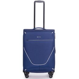 Weichgepäck-Trolley Stratic "Strong M, navy" Gr. B/H/T: 42 cm x 65 cm x 26 cm 69 l, blau (navy) Koffer Reisekoffer Reisegepäck Aufgabegepäck TSA-Zahlenschloss