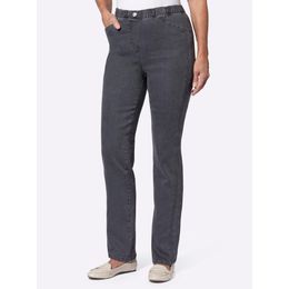 Bequeme Jeans Classic Basics Gr. 19, Kurzgrößen, schwarz (anthrazit, grey, denim) Damen Jeans