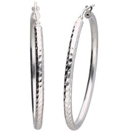 Paar Creolen Smart Jewel "diamantiert, Silber 925" Ohrringe Gr. Silber 925 (Sterlingsilber), silberfarben (silber) Damen