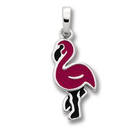 Kette mit Anhänger ONE ELEMENT "Flamingo aus 925 Silber" Halsketten Gr. Silber 925 (Sterlingsilber), silberfarben (silber) Damen Schmuckset - Set mit verstellbarer Halskette