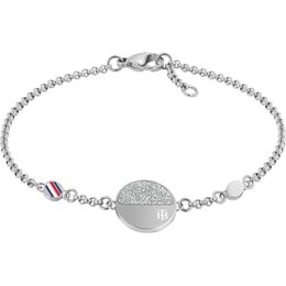 Armband Tommy Hilfiger "Schmuck Edelstahl Armschmuck DRESSED UP" Armbänder Gr. Edelstahl, bunt (edelstahlfarben, blau, weiß, rot) Damen mit Emaille