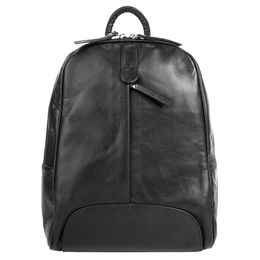 Cityrucksack Samantha Look Gr. B/H/T: 35 cm x 23 cm x 10 cm, schwarz Rucksäcke echt Leder, Made in Italy