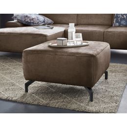 Sit & More Hocker SIT & MORE "Gizeh", braun (chocco), B:72cm H:43cm T:72cm, Hocker, Hocker, Fu&szlig;h&ouml;he 12 cm, wahlweise in 2 unterschiedlichen Fu&szlig;farben