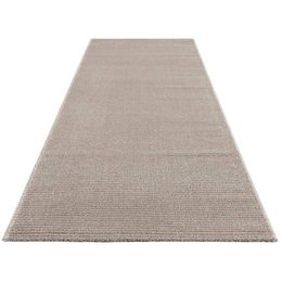 Teppich Carpet City "Friseé-Teppich FANCY900" Teppiche Gr. B: 80 cm 1 St., 12 mm, L: 300 cm, beige Kurzflor, Einfarbig, 3D-Optik, Streifen Look