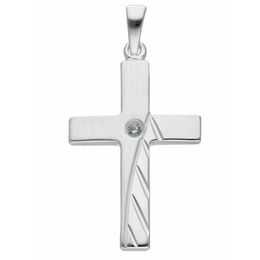 Adelia´s Ketten-Anhänger ADELIA´S "925 Silber Kreuz Anhänger mit Zirkonia" Schmuckanhänger Gr. Damen, mit Zirkonia, Silber 925 (Sterlingsilber), silberfarben (silber) Damen mit Zirkonia Silberschmuck für & Herren