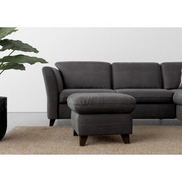 Polsterhocker Home Affaire "Trelleborg", grau, B:58cm H:48cm T:58cm, 100% Polyester, Hocker, Polsterhocker, Cord-Bezug, mit Staufach, inkl. Federkern-Polsterung