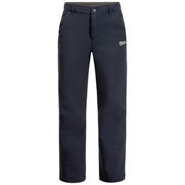 Softshellhose Jack Wolfskin "FOURWINDS PANTS K" Gr. 116, Normalgrößen, blau (night, blue) Kinder Hosen