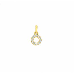 Adelia´s Ketten-Anhänger ADELIA´S "333 Gold Anhänger mit Zirkonia Ø 6,3 mm" Schmuckanhänger Gr. mit Zirkonia, Gelbgold 333, goldfarben (gold) Damen mit Zirkonia Goldschmuck für