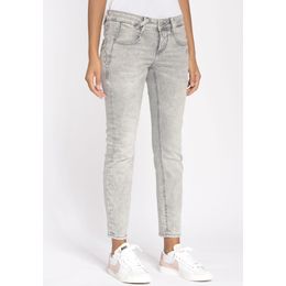 Skinny-fit-Jeans Gang "94NELE X-CROPPED", Damen, Gr. 31 (40), N-Gr, grau (grau moon), Denim/Jeans, Obermaterial: 83% Baumwolle, 15% Polyester, 2% Elasthan, casual, skinny fit 7/8-Länge, Jeans, mit seitlichen Dreieckseinsätzen für eine tolle Silhouette