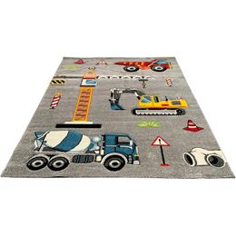 Kinderteppich MERINOS "Diamond Kids 24220" Teppiche Gr. B: 160 cm 1 St., 13 mm, L: 230 cm, grau Kinder farbecht, pflegeleicht, Spielteppich, Baustelle, kindergerecht, robust