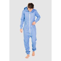 Jumpsuit MONIZ, Baby, Gr. XL, EURO-Größen, blau (hellblau, weiß), 80% Baumwolle, 20% Polyester, casual, Langarm, Overalls Jumpsuit, mit kuscheligem Komfort