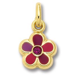 Ketten-Anhänger ONE ELEMENT "Zirkonia Blume Anhänger aus 333 Gelbgold" Schmuckanhänger Gr. Gelbgold 333, goldfarben (gold) Kinder Damen Gold Schmuck Blume