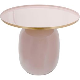 Beistelltisch Kayoom "Beistelltisch Art Deco 525" Tische Gr. B/H/T: 51cm x 41cm x 51cm, rosa (altrosa, gold, rosa, rosa) Dekorativ, glanzvolle Lackierung, stilvolles Design