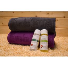 Weka Aufgusskonzentrat Aufguss-Konzentrate Geschenkset mit 2 Handtüchern Gr. 500 ml 2 St., beige (natur) Geschenk-Set