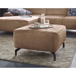 Sit & More Hocker SIT & MORE "Gizeh", braun (machiato), B:72cm H:43cm T:72cm, Hocker, Hocker, Fu&szlig;h&ouml;he 12 cm, wahlweise in 2 unterschiedlichen Fu&szlig;farben