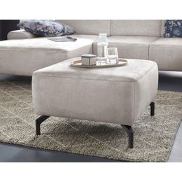 Sit & More Hocker SIT & MORE "Gizeh", beige (elfenbein), B:72cm H:46cm T:72cm, Hocker, Hocker, Fu&szlig;h&ouml;he 15 cm, wahlweise in 2 unterschiedlichen Fu&szlig;farben
