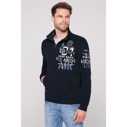 Sweater CAMP DAVID Gr. L, blau Herren Sweatshirts mit Kängurutasche