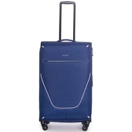 Weichgepäck-Trolley Stratic "Strong L" Gr. B/H/T: 45 cm x 78 cm x 31 cm 108 l, blau (navy) Koffer Reisekoffer großer Aufgabegepäck TSA-Zahlenschloss