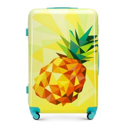 Koffer Wittchen "Young" Gr. 90 l, gelb (yellow) Koffer Large Pink ABS Hardside Suitcase with Print Wittchen