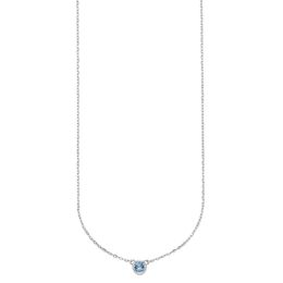 Kette mit Anhänger HECHTER PARIS "Schmuck Geschenk Silber 925 Halsschmuck Halskette Ankerkette Solitär" Halsketten Gr. Silber 925 (Sterlingsilber), Länge: 45 cm, silberfarben (silberfarben, hellblau) Damen mit Zirkonia (synth.)